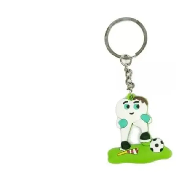 Dental Football Playing Tooth Shape Rubber Keychain – Dentalmantraa