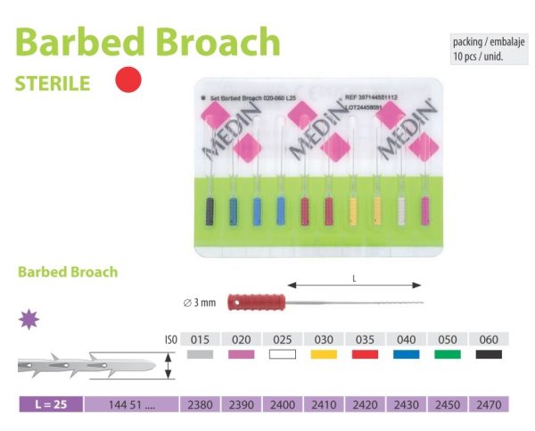 Medin Barbed Broaches – Dentalmantraa
